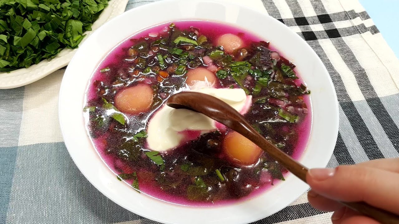 Ciorba de loboda rosie si stevie, reteta simpla - YouTube