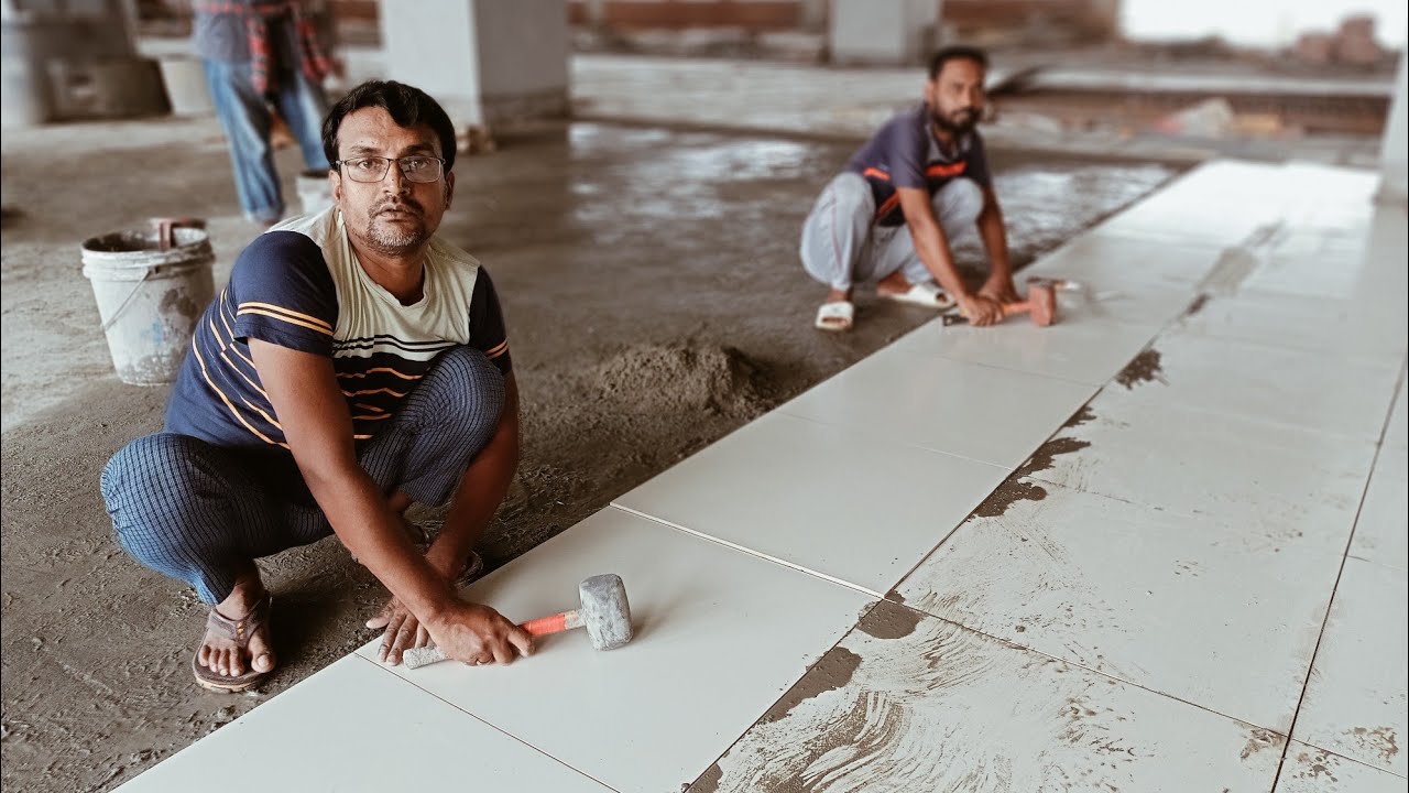 How to tiles laying | installing floor tiles | ceramic tile ...