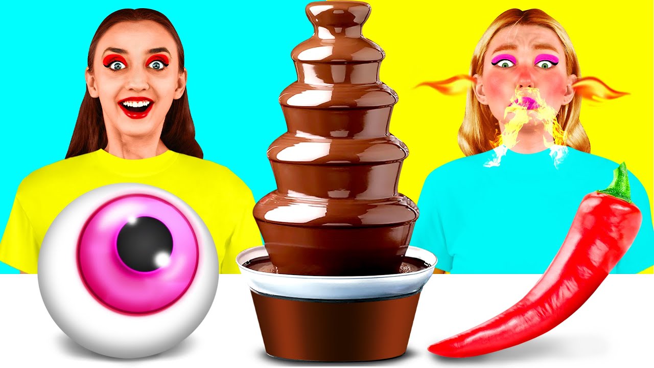 Chocolate Fountain Fondue Challenge | Fantastic Food Hacks by 4Fun ...