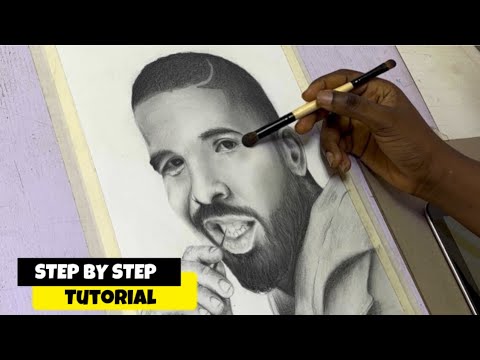 Realistic charcoal drawing of Drake ( Step by step Tutorial ) - YouTube