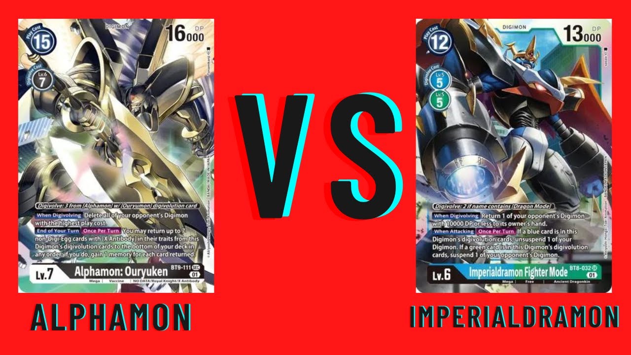 Digimon TCG: Alphamon vs Imperialdramon - YouTube