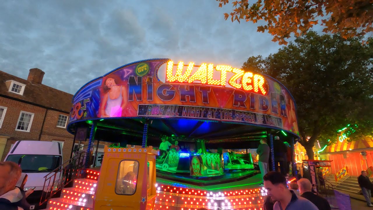 Night Rider Waltzer (off-ride) @ Thame Fair 2023 - YouTube