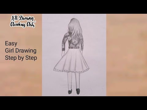 How to Draw A Girl(Back Side) Easy Step by Step||Pencil Sketch||Simple ...
