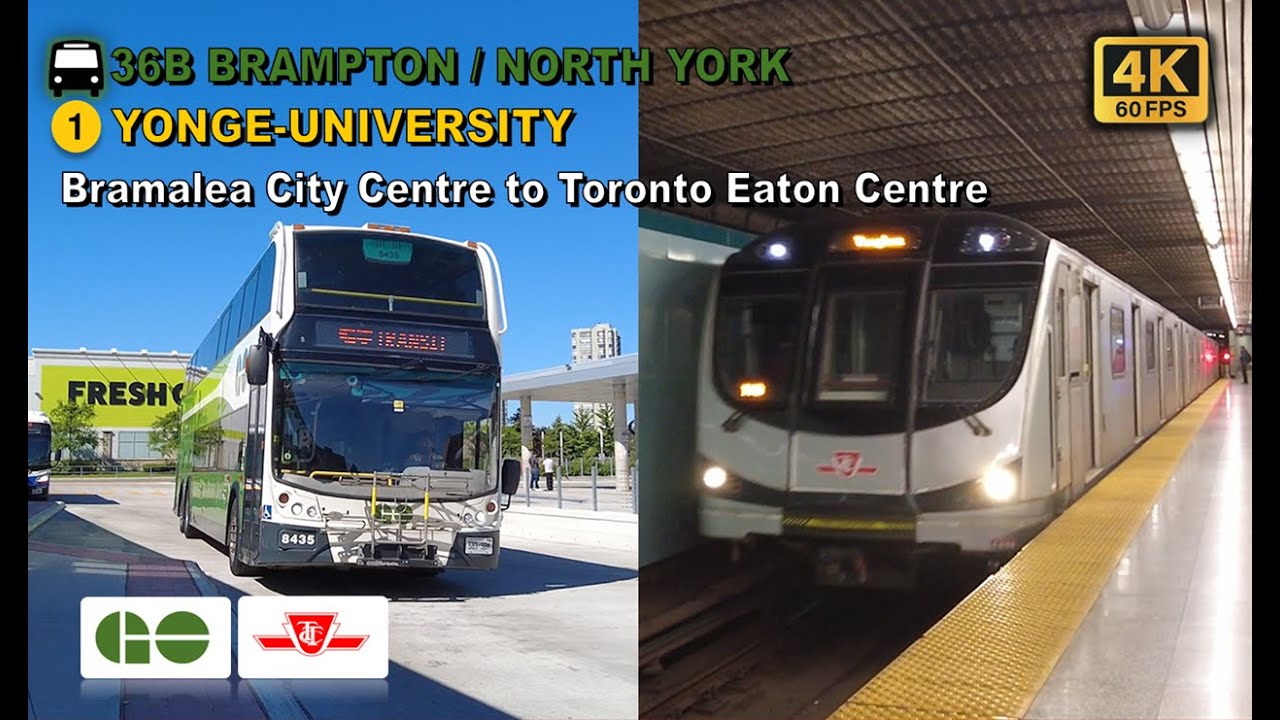 TTC, GO Transit POV Walk: Bramalea City Centre to Toronto Eaton Centre ...