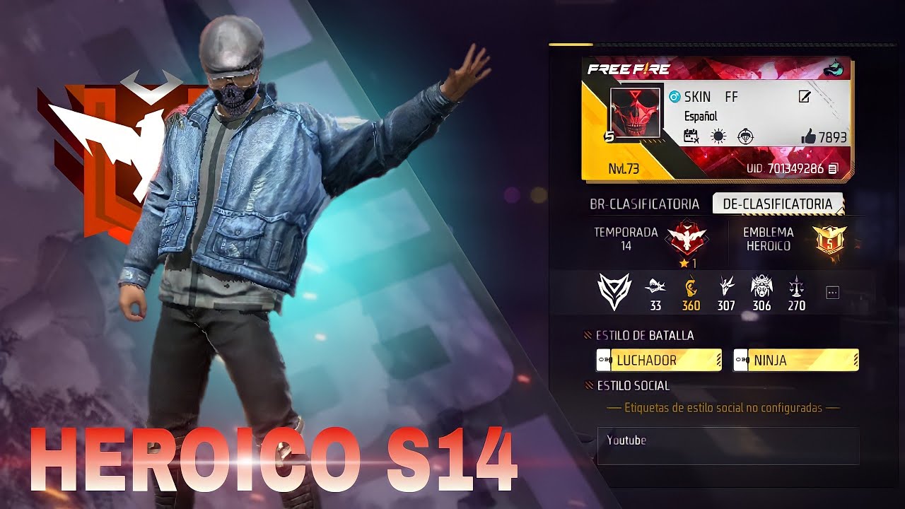 FREE FIRE Heroico En La Nueva Temporada De-Clasificatoria SKIN FF - YouTube