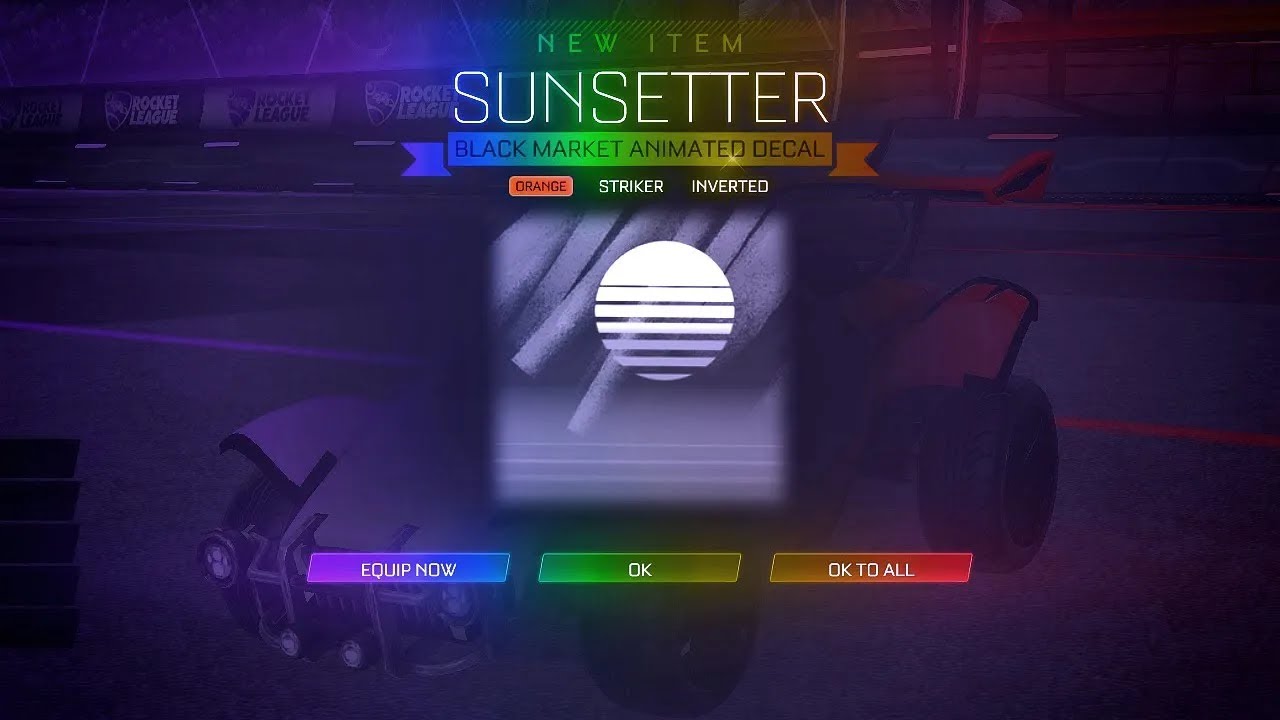 PLAYING ROCKET LEAGUE WITH THE SUNSETTER DECAL! - YouTube