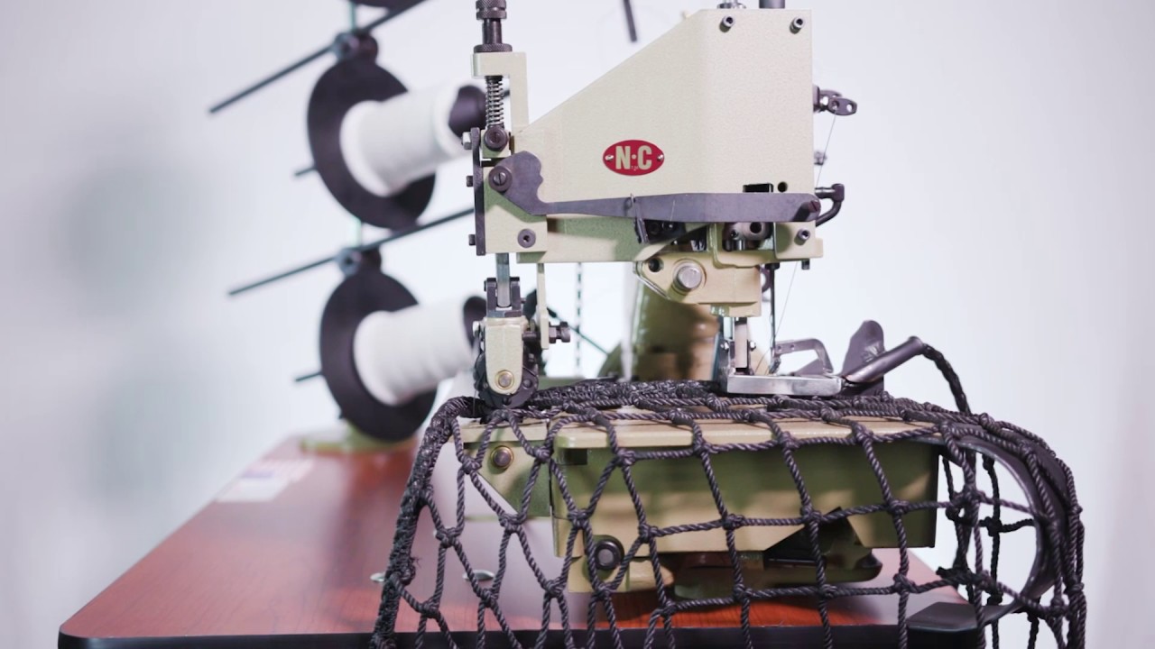Netting Machine attaches rope to netting NC 81500NTP - YouTube