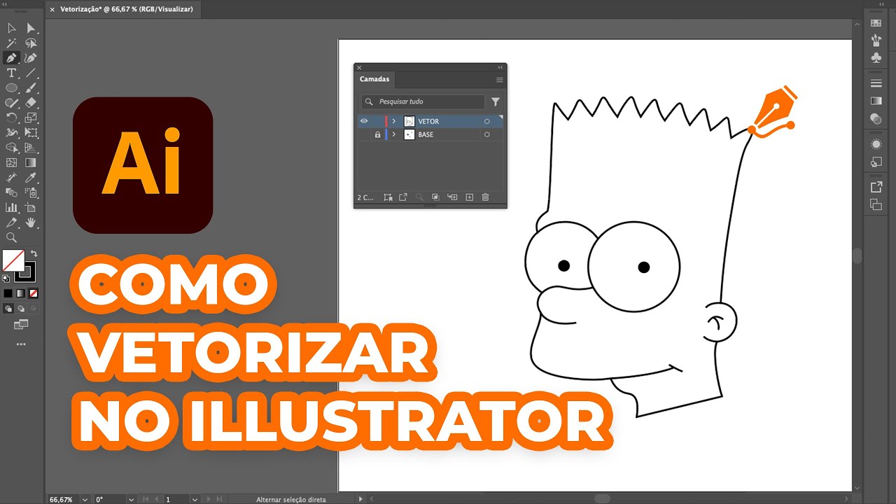 Como vetorizar uma imagem no Illustrator usando apenas 3 ferramentas ...