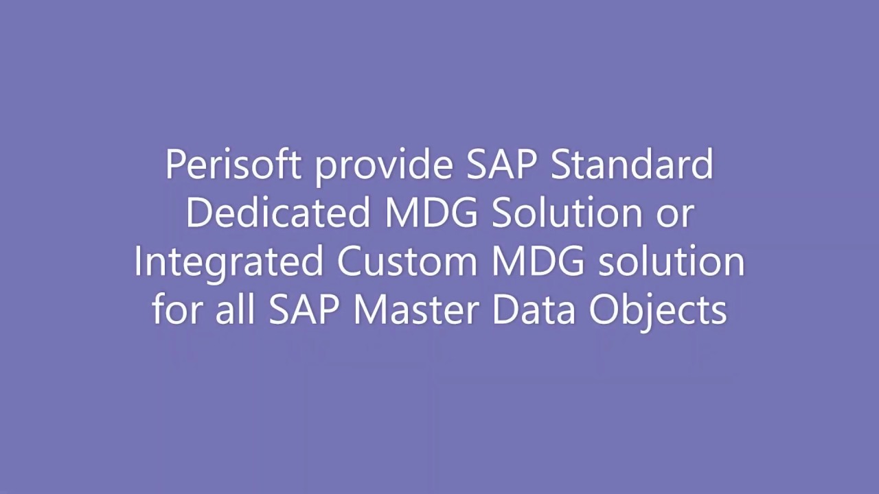 SAP Master Data Governance by Perisoft - YouTube