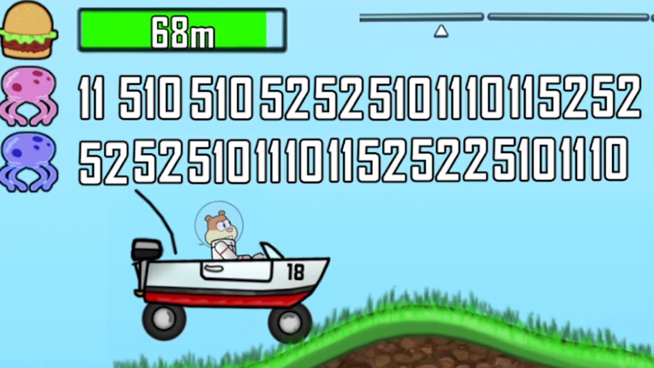 Hill Climb Racing Sandy Car Driving! NEW Spongebob Mod! Unlimited Gems ...