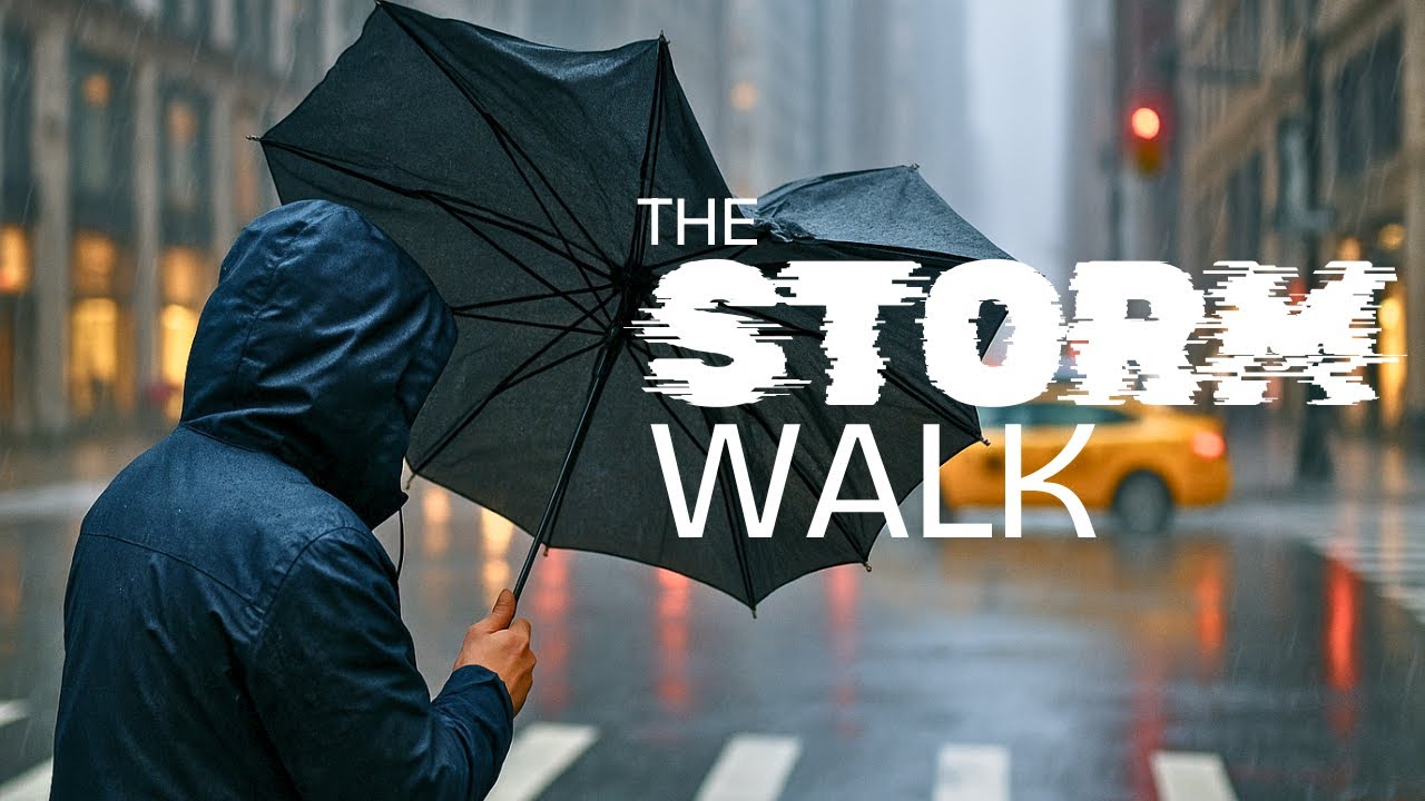 NYC/NJ Storm Walk 4K — Umbrella Destroyed by Wind & Rain (Short Walk ...