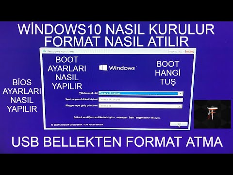 Windows 10 FORMAT NASIL ATILIR - BİOS AYARLARI NASIL YAPILIR - FLASH DİSK İLE FORMAT ATMA