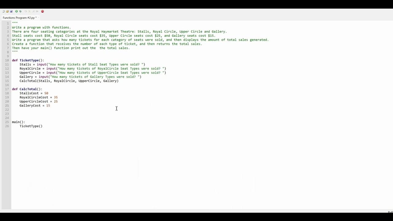 2nd Seat Revenue Function Calculator Python - YouTube