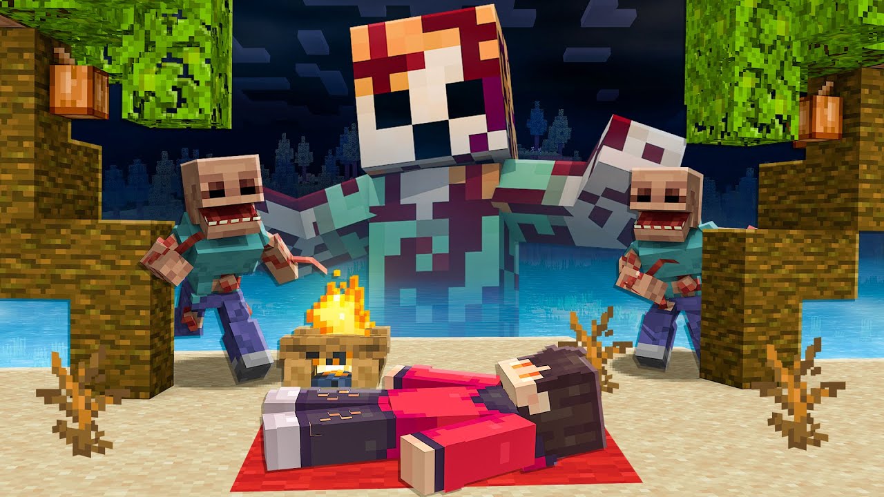 Trying to Survive 100 Hours on Minecraft Horror Island - YouTube