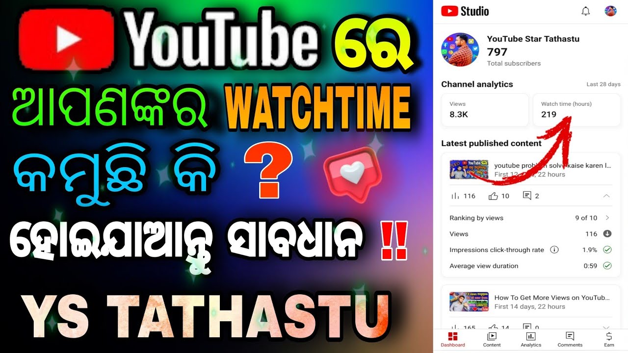 Youtube Watchtime decrease problem solved ll 🛑 and subscribe decrease problem by Ys Tathastu ...
