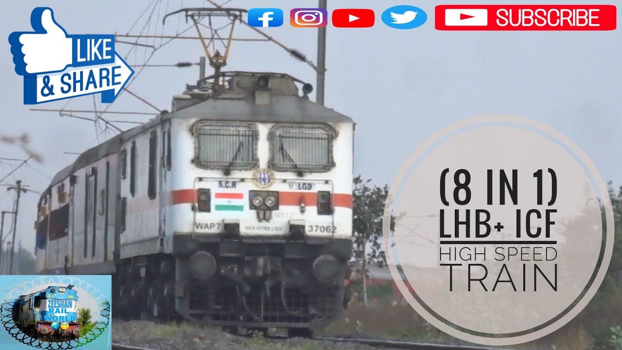(8 in 1) HIGH SPEED LHB +ICF TRAIN ACTION - YouTube