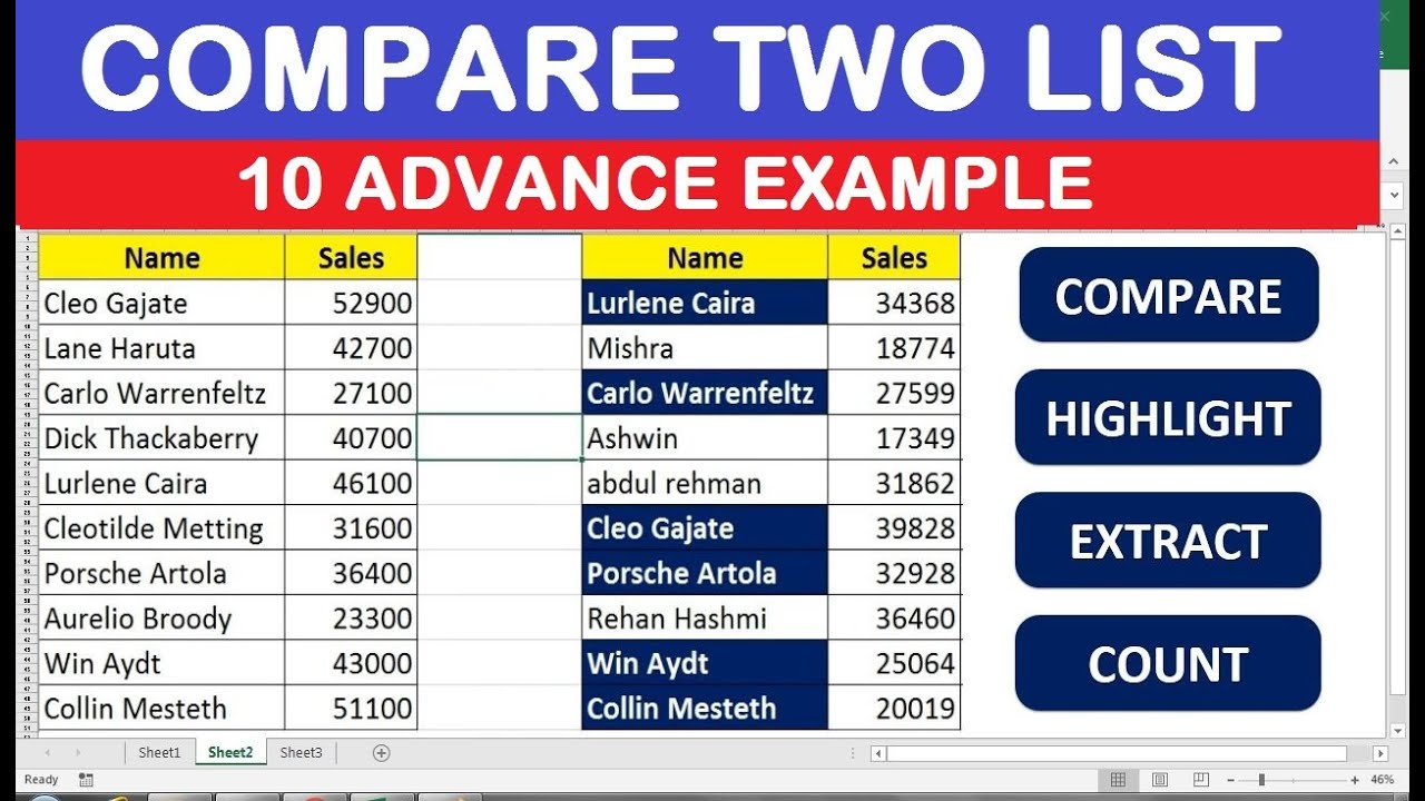 How To Compare Two Lists In Excel To See What Is Missing YouTube How To Compare Two Lists In Excel To See What Is Missing YouTube