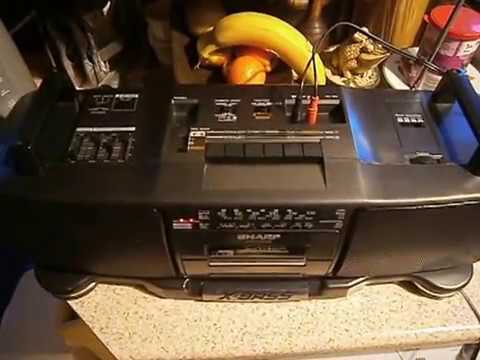 Sharp WQ T360e double cassette boombox with a Sony Discman - YouTube