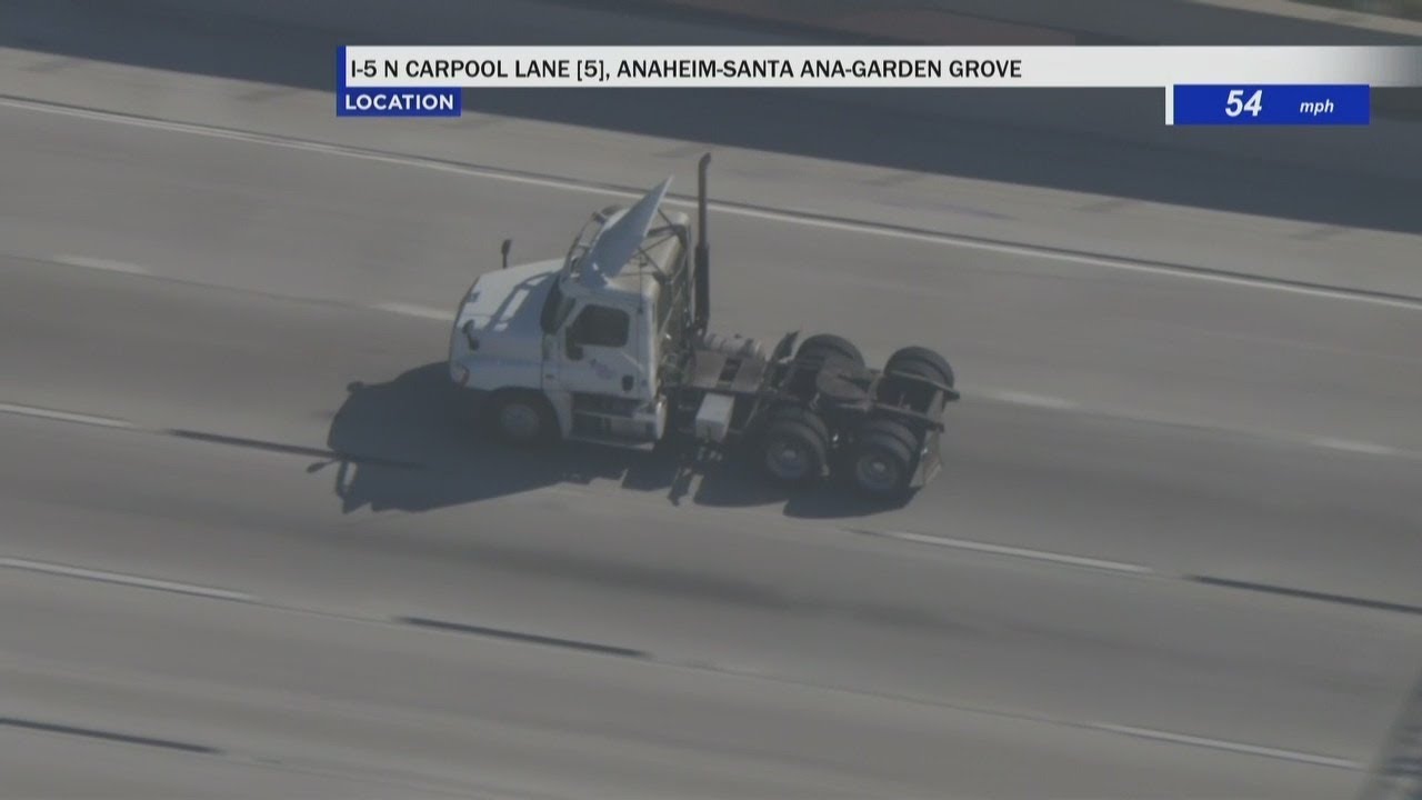 Man in custody following pursuit of suspected stolen big rig cab in LA ...