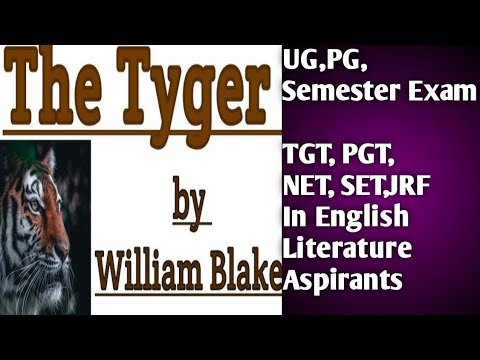 The Tyger poem in text by William Blake Long Answer type Question for ...