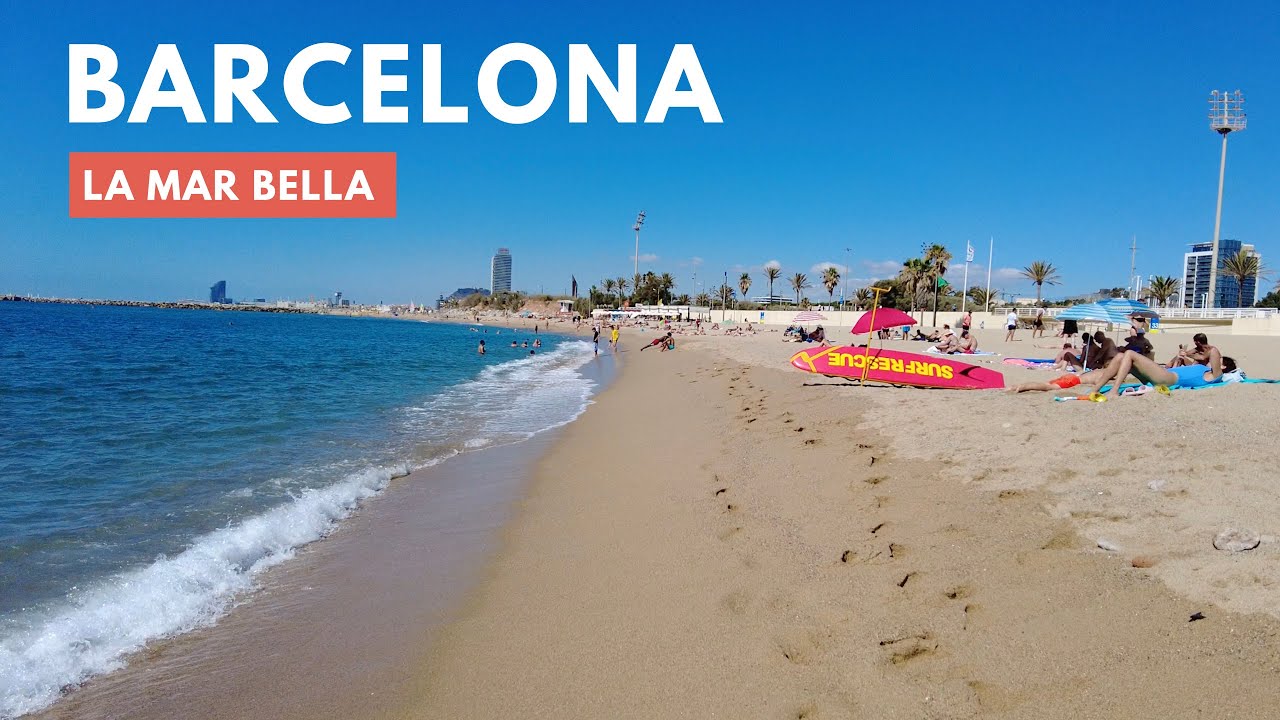 Barcelona Beach Walk 2023 - La Mar Bella / SPAIN - YouTube