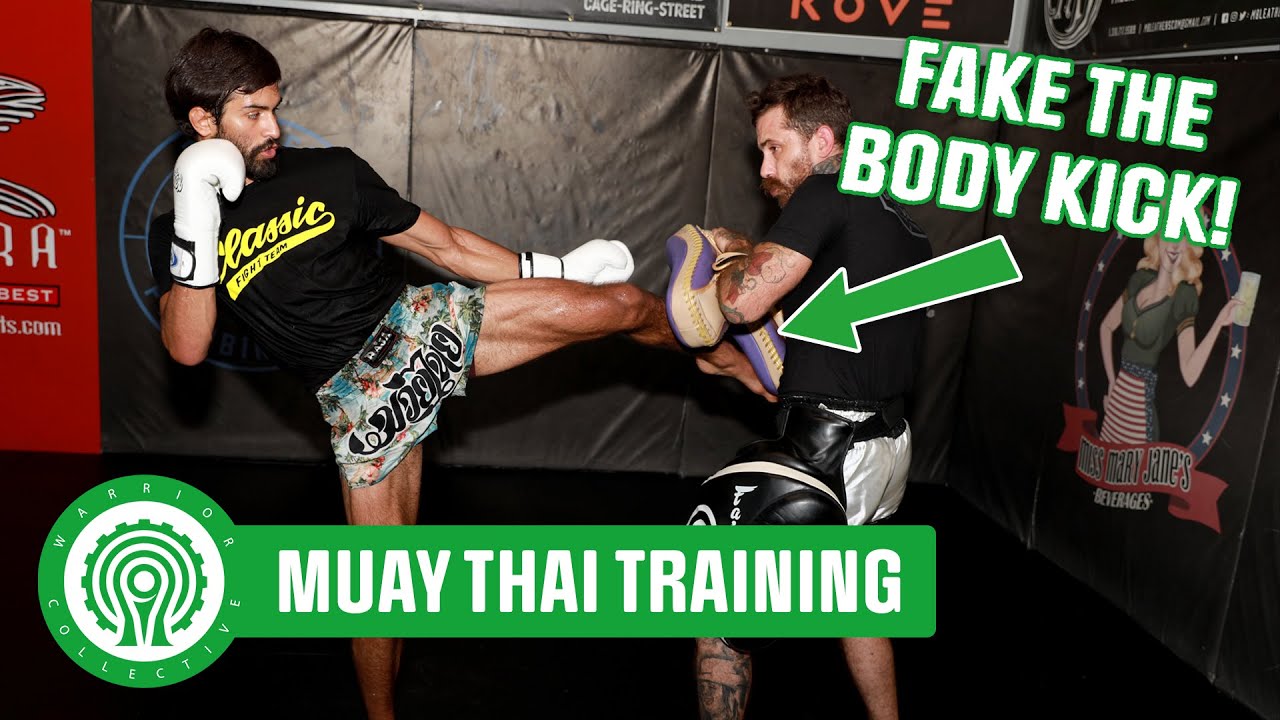Muay Thai Training - Faking the Left Body Kick with Tyler Wombles - YouTube