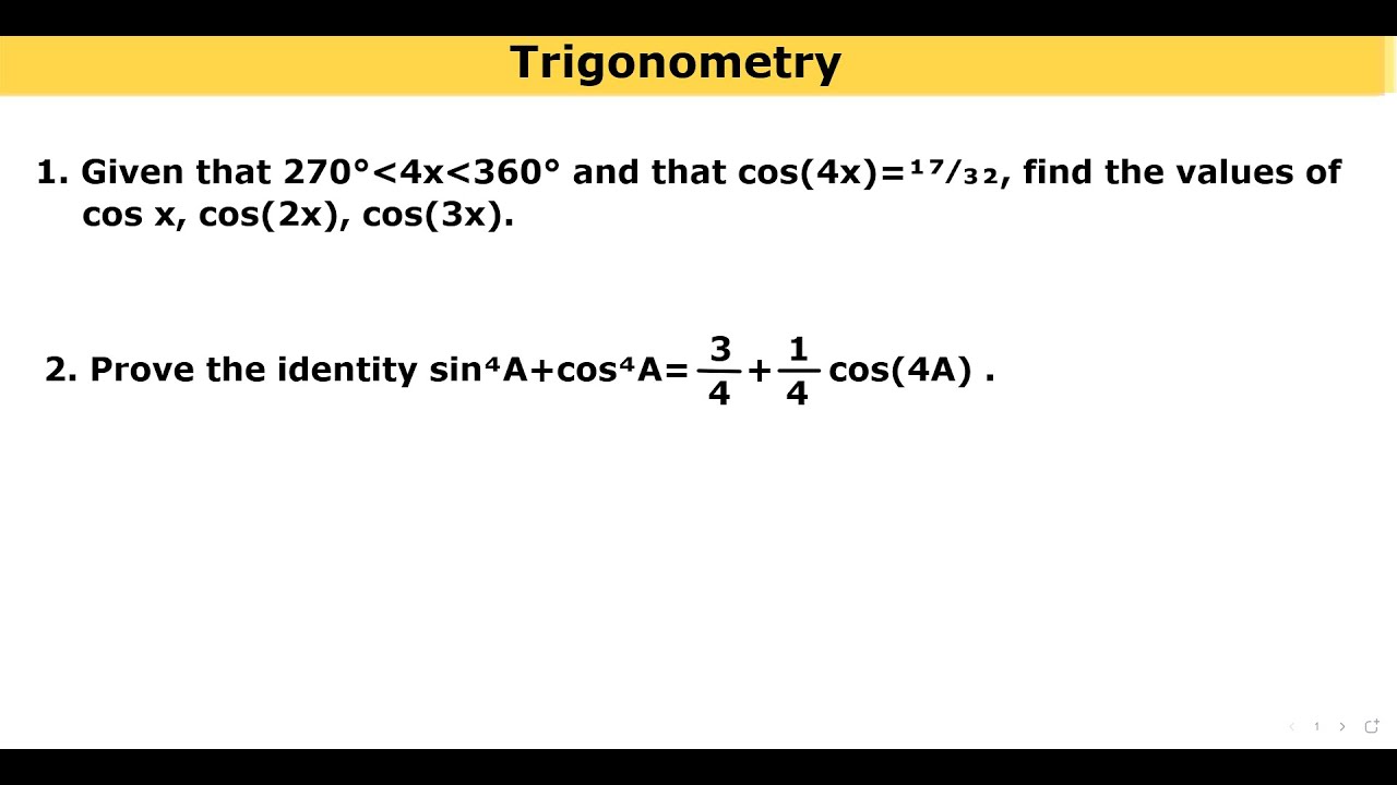 TRIGONOMETRY Part A:Olympiad Problems by Joshua Thomas Macalintal ...