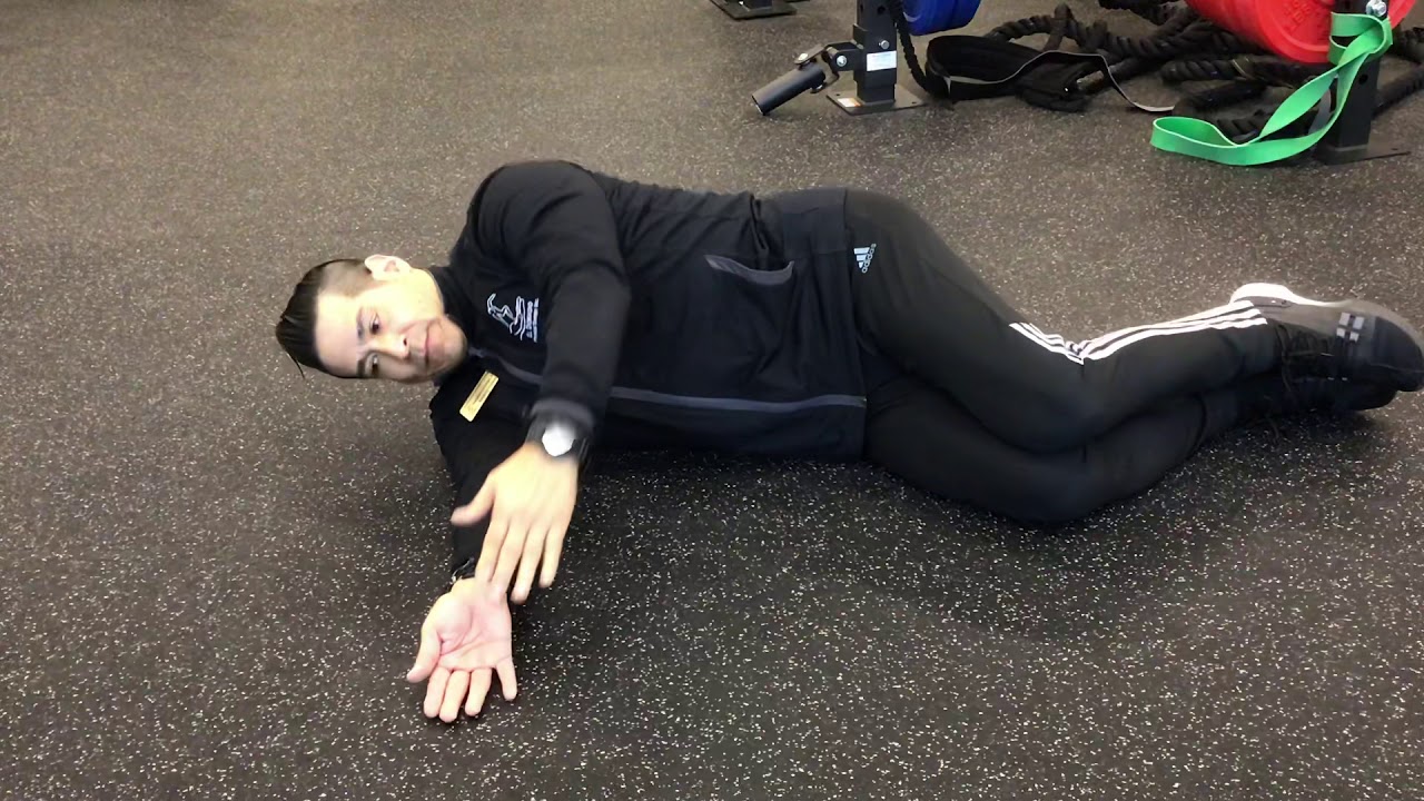 T/S sidelying rotation stretch - YouTube