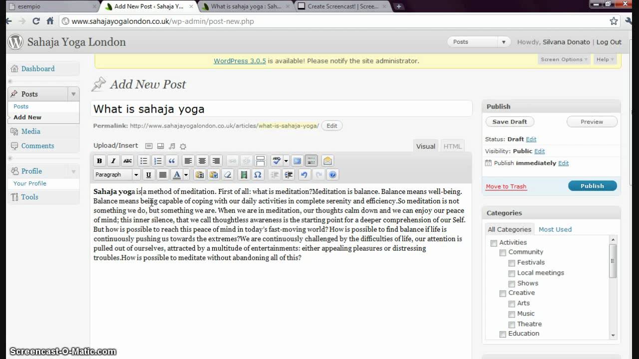 How to post an article in Wordpress - YouTube