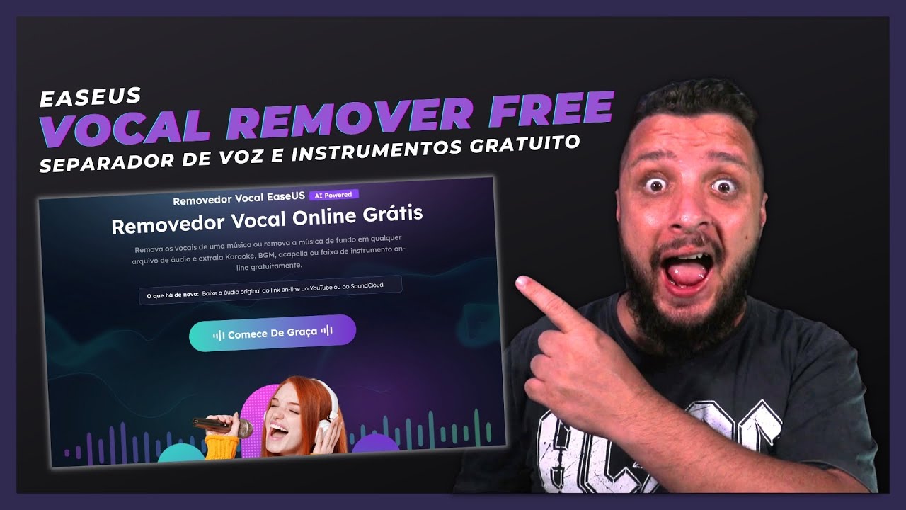 EASEUS Vocal Remover Free - Separe o Vocal e Os Instrumentos de uma música Gratuitamente! - YouTube