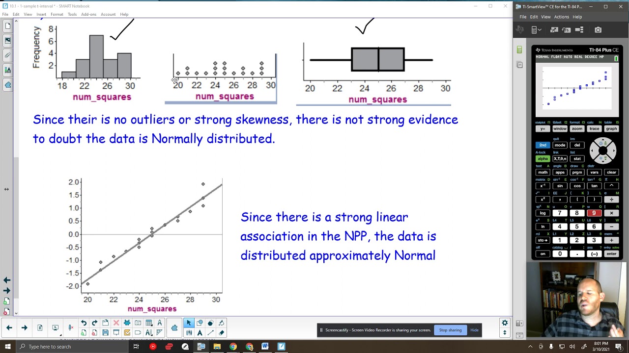 1-sample t-interval (w/ TI-84) - YouTube