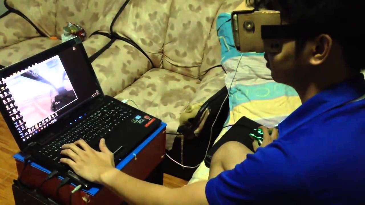 Google Cardboard + Smart Phone + Trinus VR + Laptop - YouTube