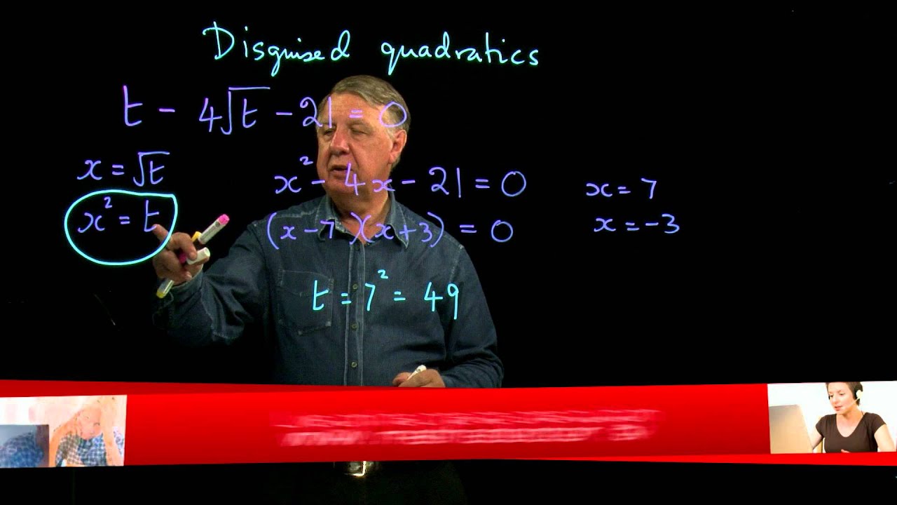 AS Core Maths 2.11 Hidden quadratics - YouTube