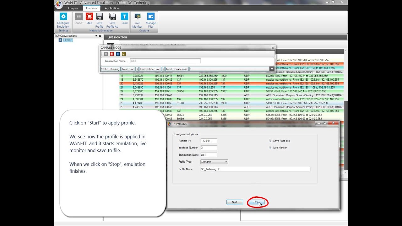 WAN IT Network Emulator - dll API Example - YouTube