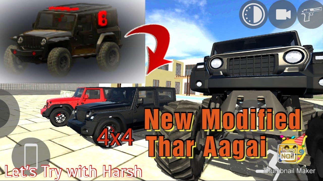 New Modified Thar Aagai Indian bike driving 3d new update 2023 May | new Thar cheat code ***0 ...