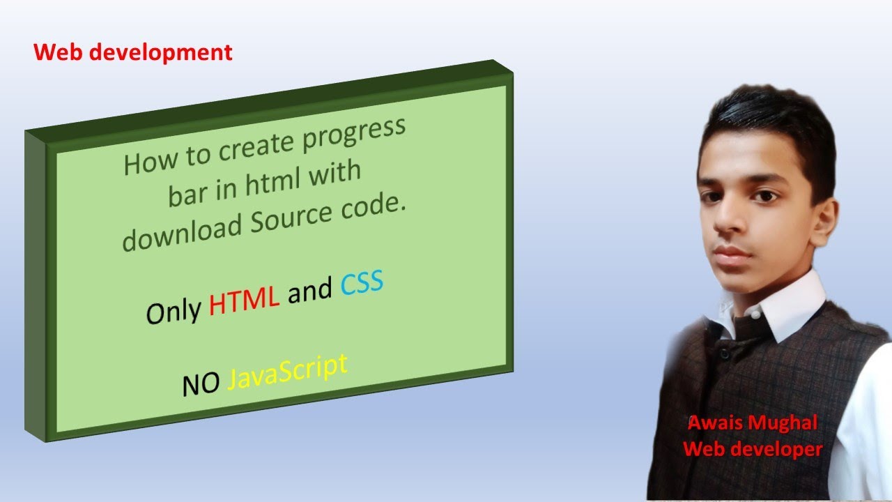how to create animation progress bar in html | stepwise | Awais Mughal ...
