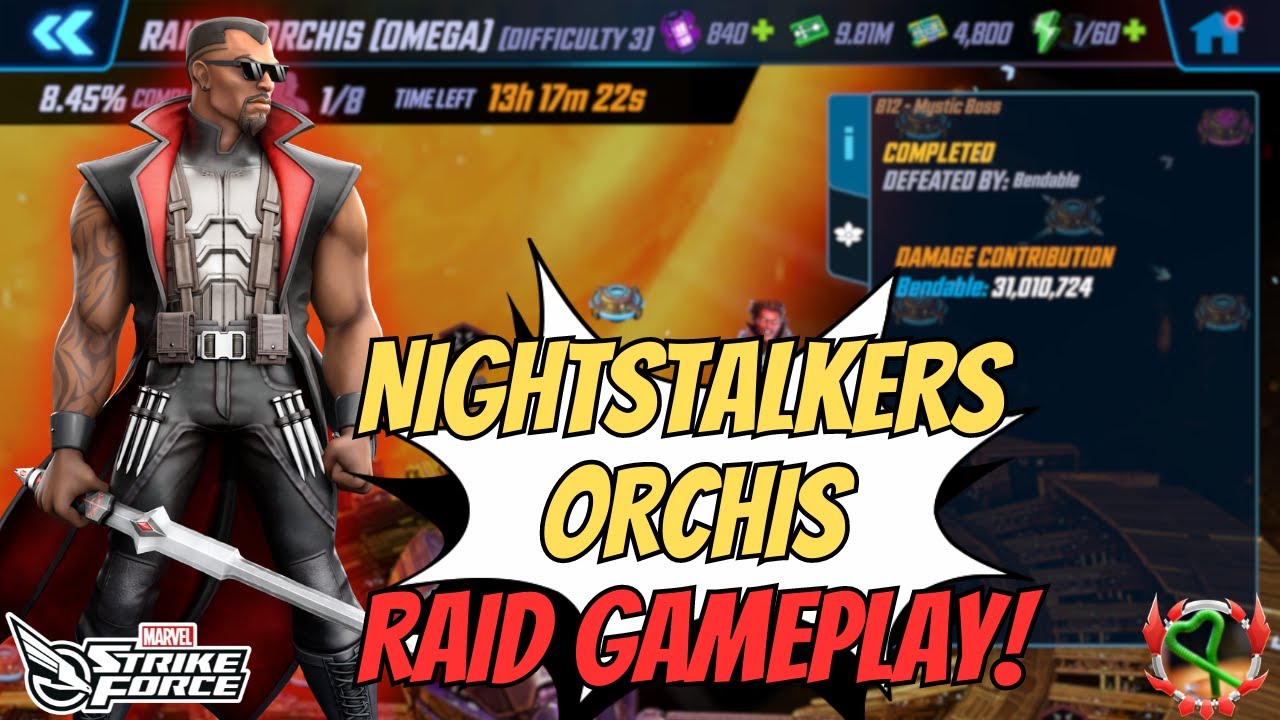 NIGHTSTALKER ORCHIS RAID GAMEPLAY - MARVEL Strike Force - MSF - YouTube