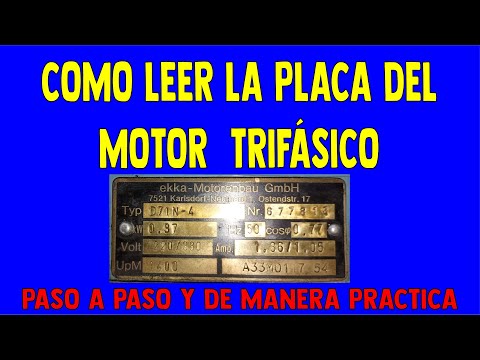 Placa De Datos De Un Motor Trifásico Para Su Interpretación - MOTORBA