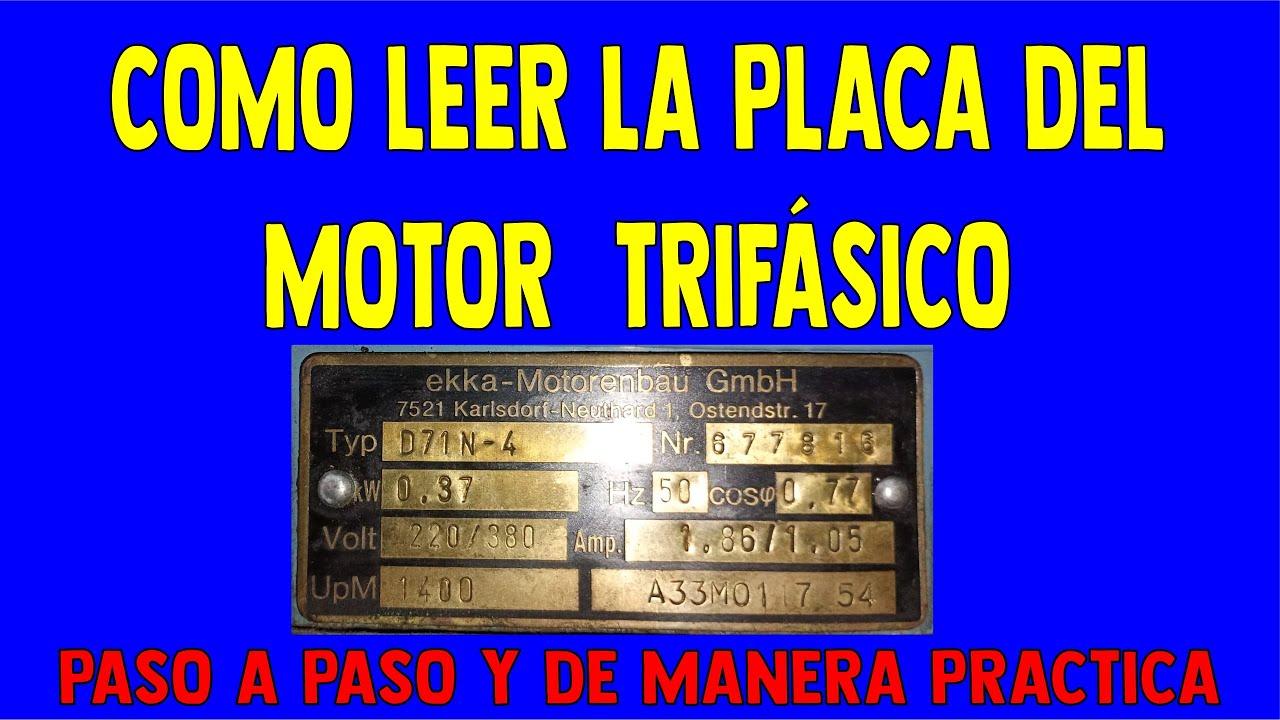 placa de datos del motor trifásico - YouTube