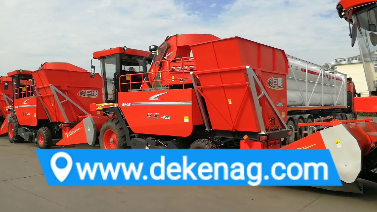 china 4 rows corn combine harvester in stock - YouTube