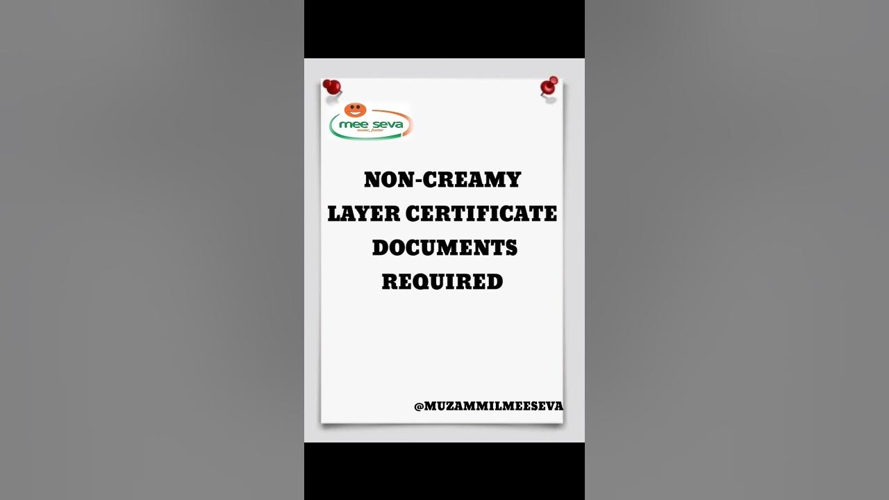 HOW TO APPLY FOR NON - CREAMY LAYER CERTIFICATE #meeseva #education #certificate #govtjobs - YouTube