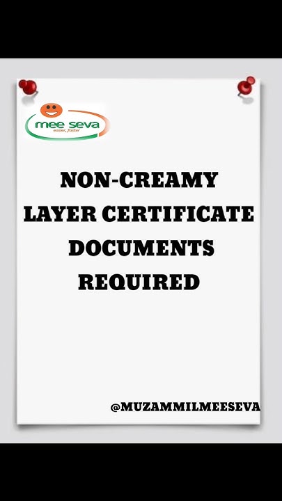 HOW TO APPLY FOR NON - CREAMY LAYER CERTIFICATE #meeseva #education #certificate #govtjobs - YouTube