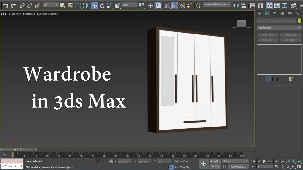 Wardrobe in 3ds Max | wardrobe modeling in 3ds max | cabinet in 3ds max - YouTube
