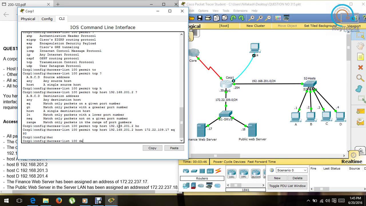 CCNA 200 120 ACL Simulation Exam Preparation - YouTube