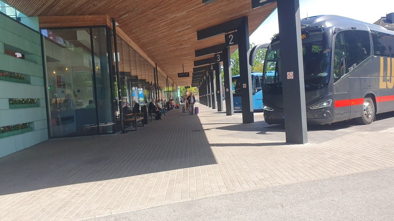 Busses at Pärnu Bus Station - YouTube