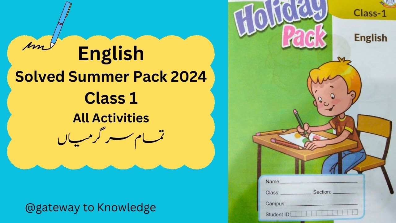 Allied School Summer Pack Class 1 English1|Sloved Summer Pack English ...