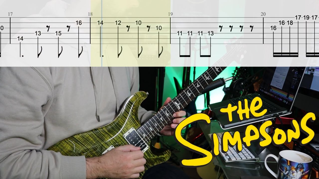 Danny Elfman's The Simpsons Theme On Guitar - Cover With Tabs - YouTube