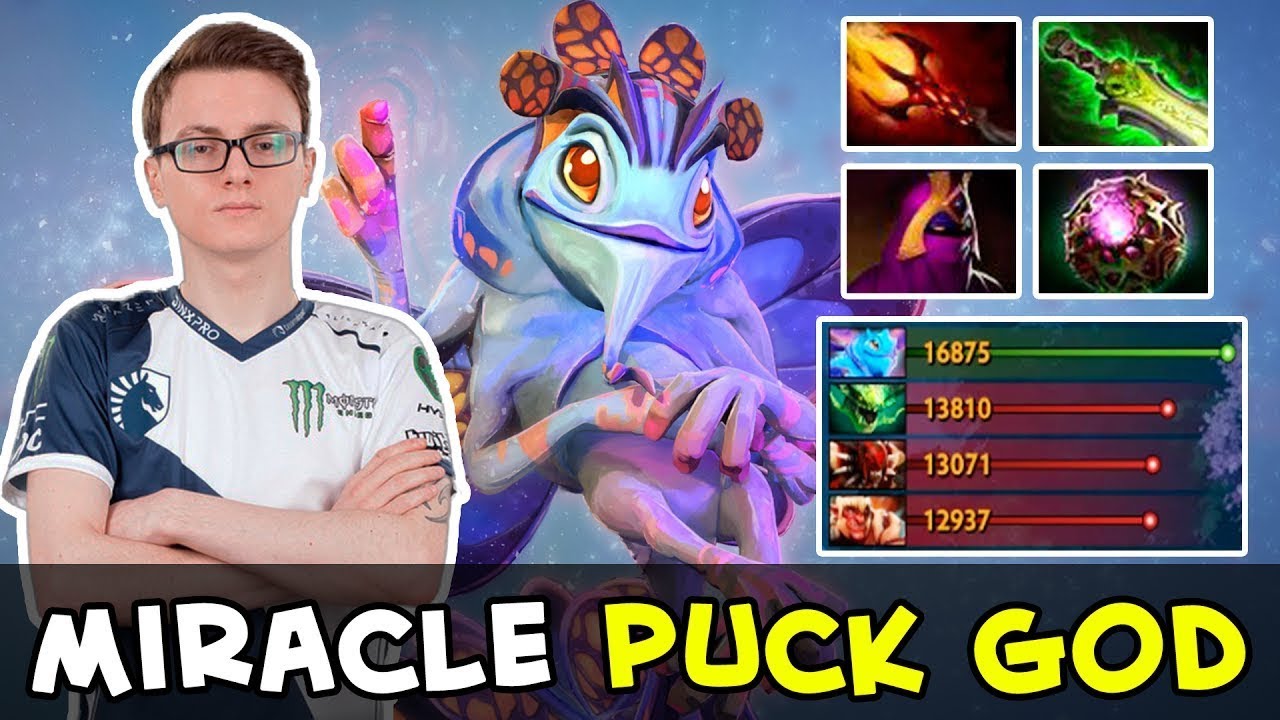 Miracle Puck god carries his team — 100% magical DPS build/Миракал на ...