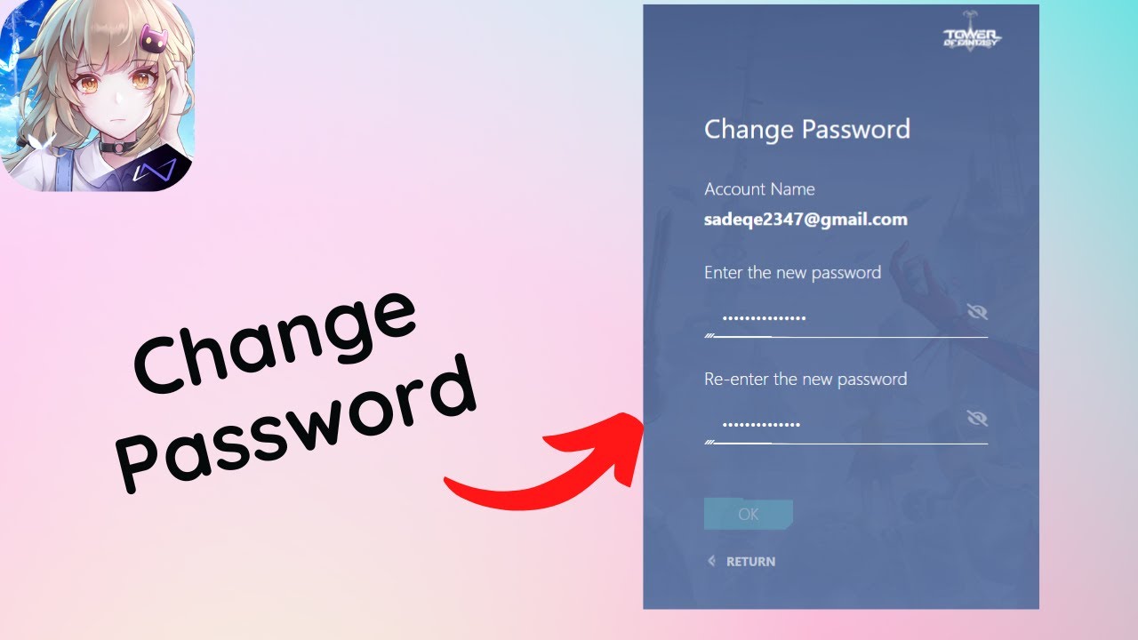 How to change password in Tower of Fantasy Account - YouTube