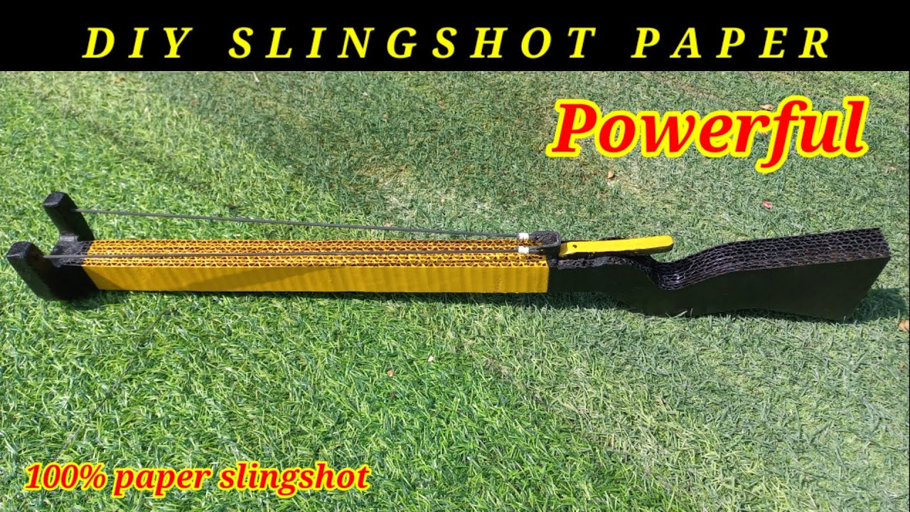 DIY Slingshot - Make Powerful And Accurate Paper Slingshot - YouTube